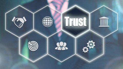 Businessman Pressing Business Trust Concept Stock Footage Video (100% ...