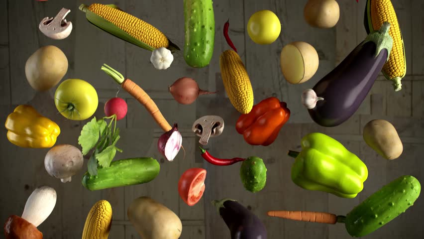 Vegetables Fall Animation Looped Stock Footage Video (100% Royalty-free ...