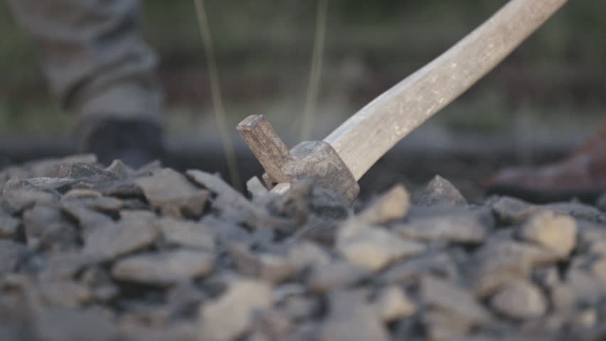 Workers Hitting Rocks Stock Footage Video (100% Royalty-free) 21545662 ...