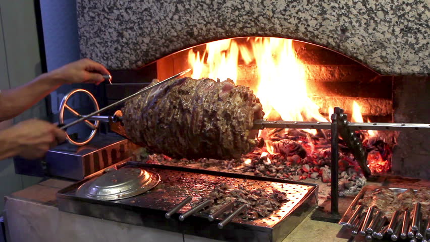 traditional turkish cag kebap kebab on Stock Footage Video (100% ...