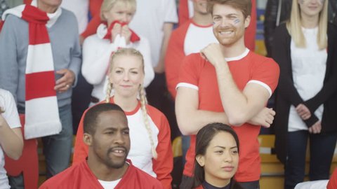 4k Sports Crowd Expressing Disappointment Watching Stock Footage Video ...