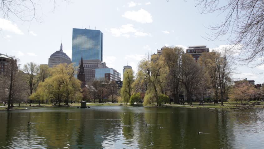 Boston Common Park in Spring Stock Footage Video (100% Royalty-free ...