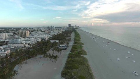 Aerial View Ocean Drive South Beach Stock Footage Video (100% Royalty ...