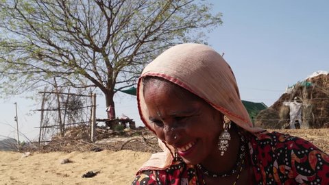 Rural Woman Shy Gregarious Laughing Using Stock Footage Video (100% ...