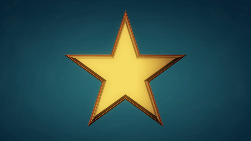 Golden Star Rotate 3d Render Footage Stock Footage Video (100% Royalty ...