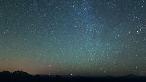 Sky Full Stars Move Across Landscape Stock Footage Video (100% Royalty ...