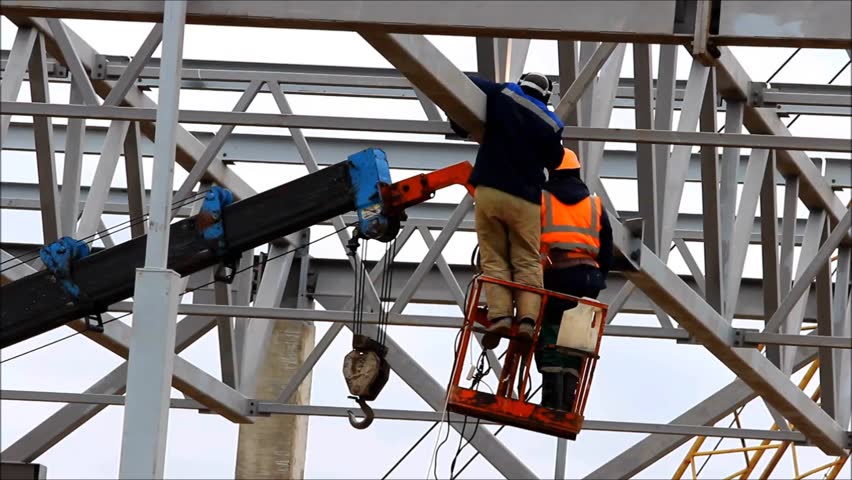 welder working height without insurance cradle Stock Footage Video (100 ...