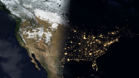 Planet Earth Winter Map Animation North Stock Footage Video (100% ...