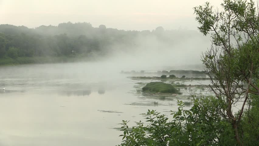 fog over river smoke on water Stock Footage Video (100% Royalty-free ...
