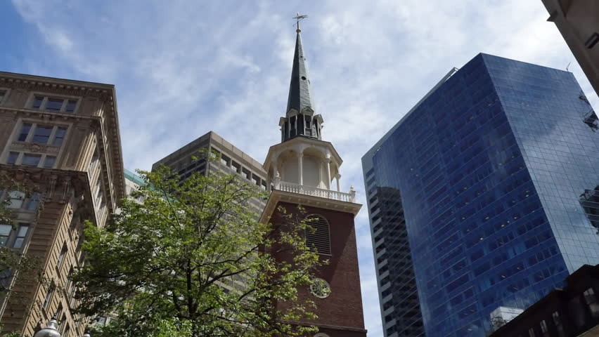 steeple boston's old south meeting hall Stock Footage Video (100% ...