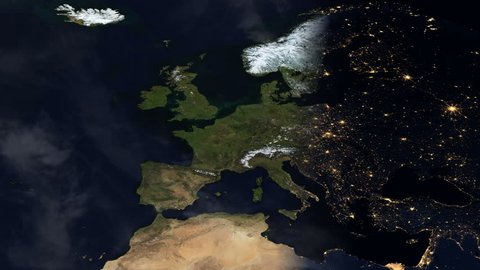 Planet Earth Map Animation Eastern Europe Stock Footage Video (100% ...