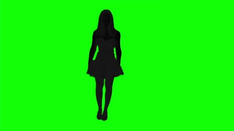 Silhouette Woman Doing Curtsey Agains Green Stock Footage Video (100% ...
