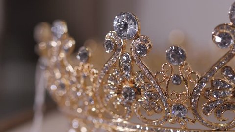 Diamond Diadem Reflexion Luxury Jewelry Crown Stock Footage Video (100% ...