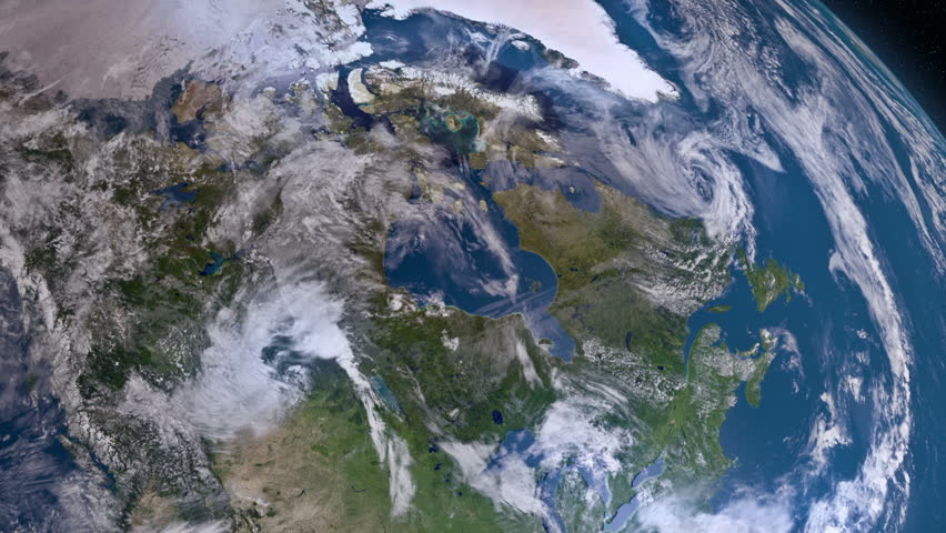 Earth View from Space. Canada. Stock Footage Video (100% Royalty-free ...