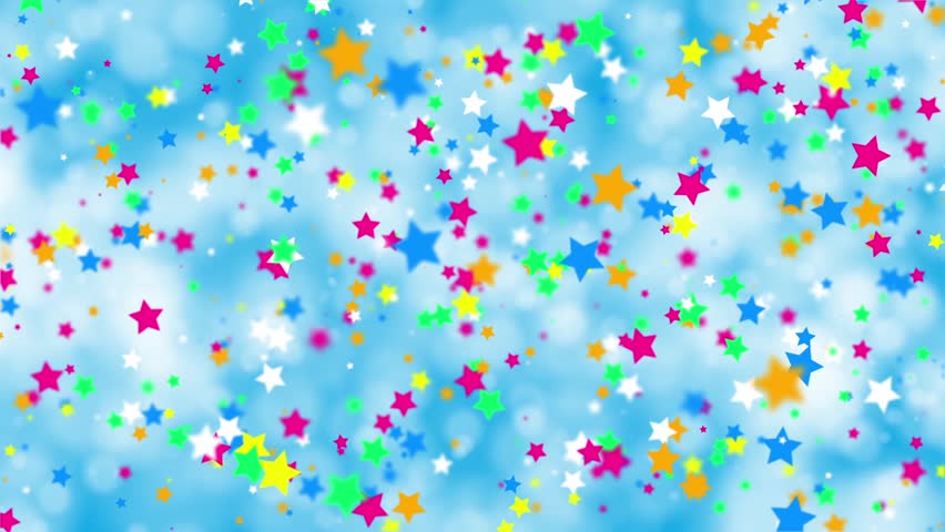 Falling Color Stars On a Stock Footage Video (100% Royalty-free ...