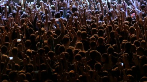 Rock Music Fans Clap Wave Hands Stock Footage Video (100% Royalty-free ...
