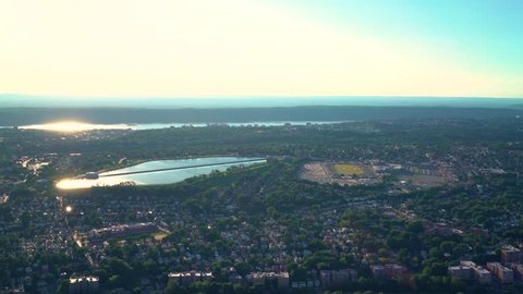Aerial View Southeast Yonker Hillview Reservoir Stock Footage Video ...