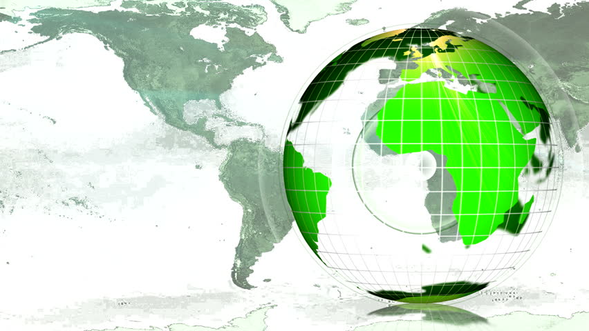 Green Globe Map News Loop Stock Footage Video (100% Royalty-free ...