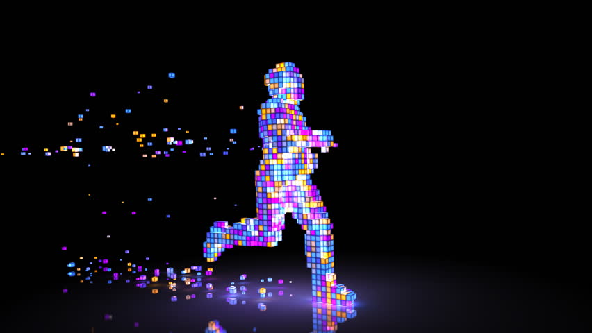 Pixel man running Stock Video Footage - 4K and HD Video Clips ...