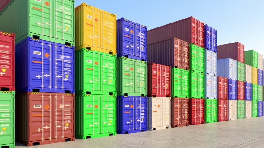 shipping containers looped animation Stock Footage Video (100% Royalty ...