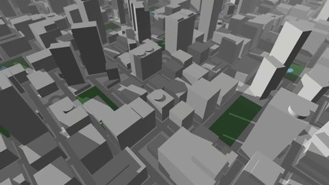 Seamless Looping Animation 3d City Map Stock Footage Video (100% ...