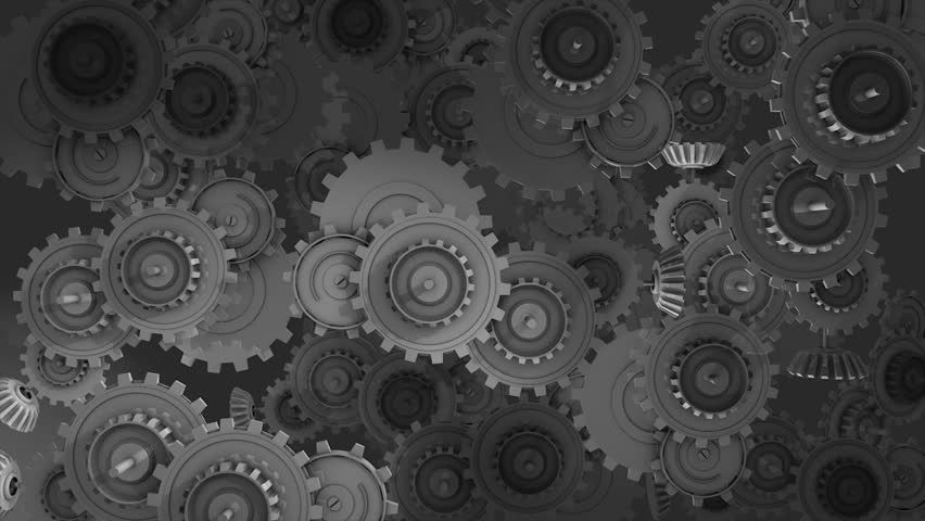 beautiful golden gears wall front view Stock Footage Video (100% ...