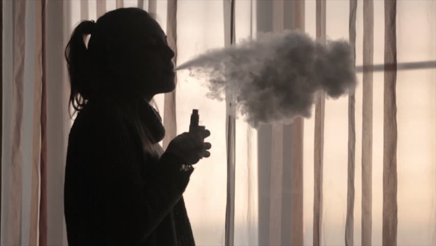 smoking electronic cigarette vape girl vaping Stock Footage Video (100% ...