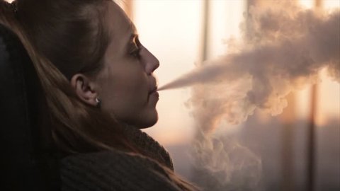 Smoking Ecigarette Vape Girl Vaping Stock Footage Video (100% Royalty ...