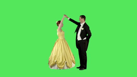 Couple Ballroom Dancing On Greenscreen Stock Footage Video (100% ...