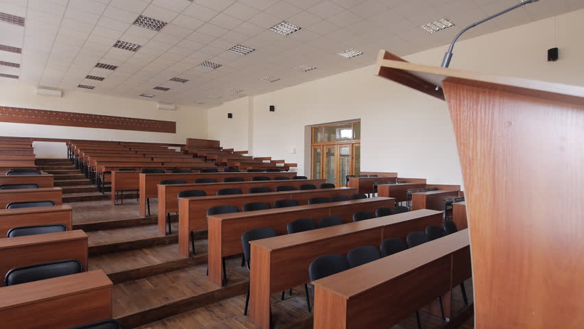 Overview Lecture Hall with Podium Stock Footage Video (100% Royalty ...