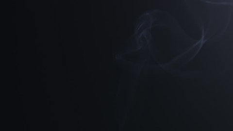Blue Smoke Rising Over Black Background Stock Footage Video (100% ...