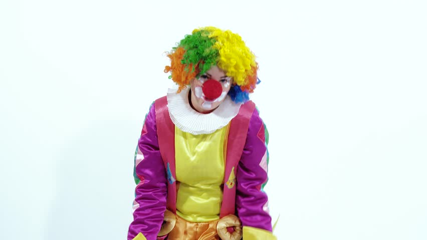 funny young female clown dancing comically Stock Footage Video (100% ...