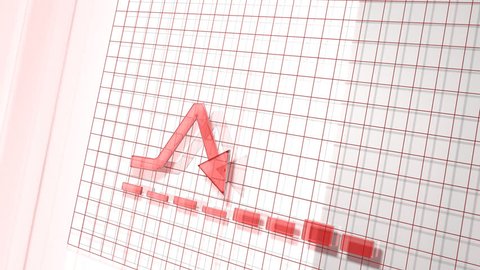 Red Business Arrow Animated Downward Graph Stock Footage Video (100% ...