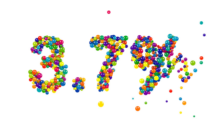 Dynamic Brightly Colored 37 Percent Icon Stock Footage Video (100% ...