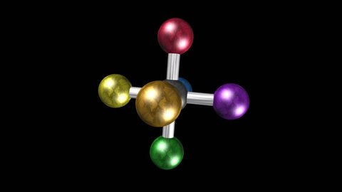 Colorized 3d Molecule Animation Rotating Seamlessly Stock Footage Video ...