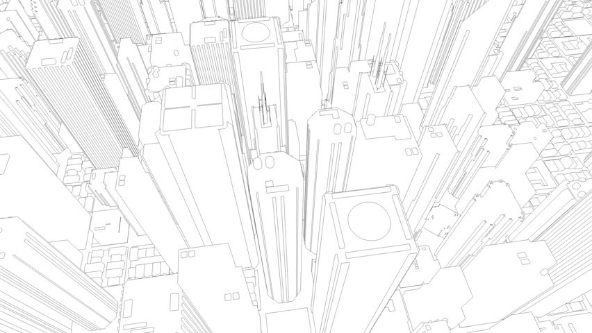 aerial view graphical downtown city many Stock Footage Video (100% ...