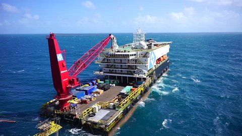 Helicopter Landing On Barge Helideck Helicopter Stock Footage Video ...