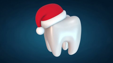 Tooth Wearing Santa Claus Hat 3d Stock Footage Video (100% Royalty-free ...