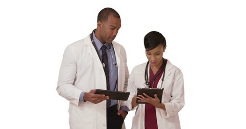 Two Professional African American Doctors Talk Stock Footage Video (100 ...