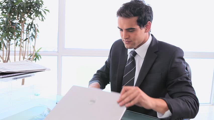 Man Turning Off His Computer Stock Footage Video (100% Royalty-free ...