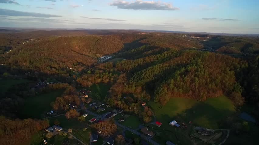 aerial view maple valley west virginia Stock Footage Video (100% ...