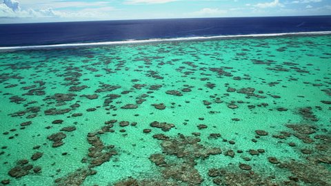 Aerial Tupai French Polynesia Atoll Island Stock Footage Video (100% ...