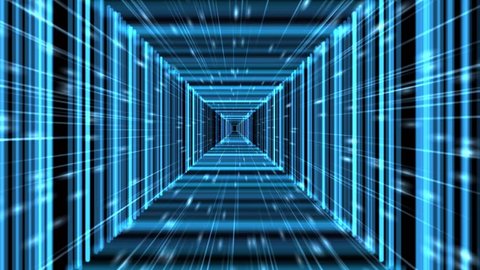 Blue Squared Tron Matrix Tunnel Background Stock Footage Video (100% ...
