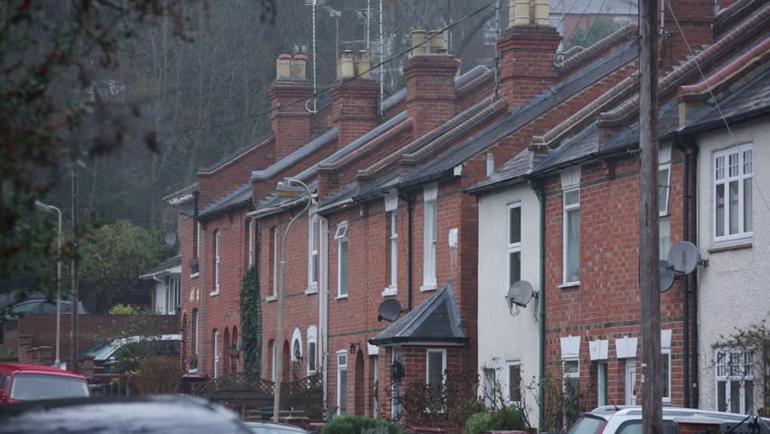 Rain in England: Typical Street Stock Footage Video (100% Royalty-free ...