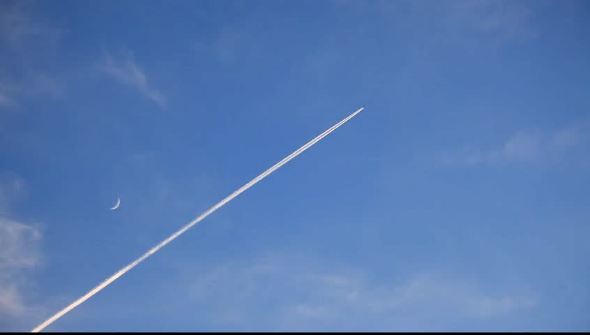 airplane trail two parallel jet Stock Footage Video (100% Royalty-free ...