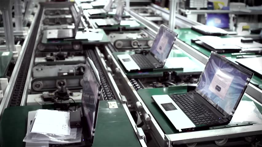 Conveyor Belt with Laptops in Stock Footage Video (100% Royalty-free ...