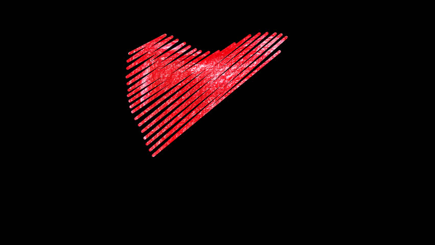 animation alpha channel form red heart Stock Footage Video (100% ...