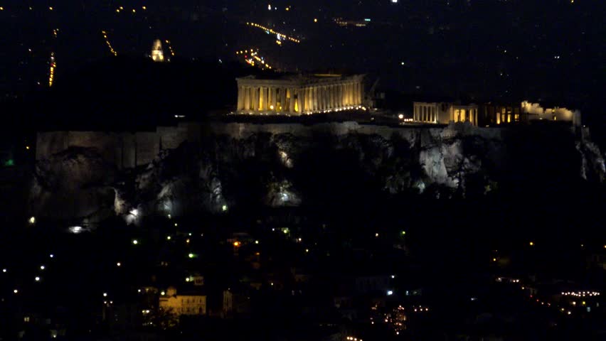 4k Amazing Illuminated Acropolis Museum By: วิดีโอสต็อก (ปลอดค่า ...