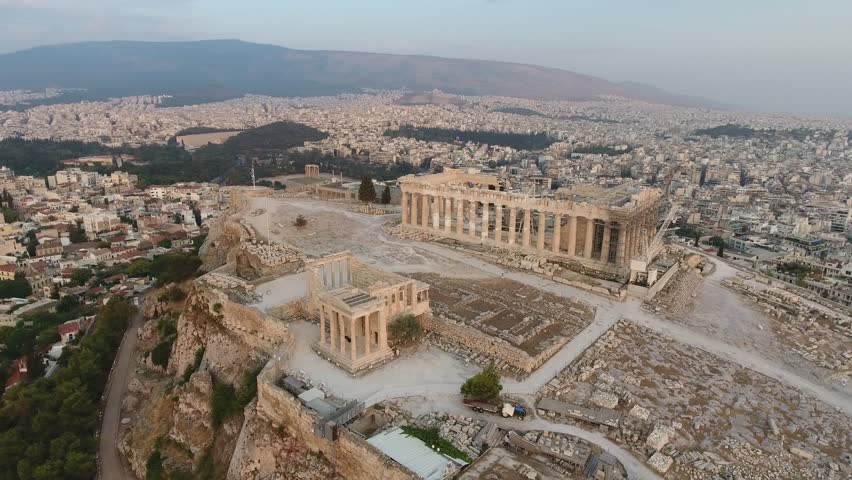 4k drone shot athens acropolis parthenon Stock Footage Video (100% Royalty-free) 22358941 ...