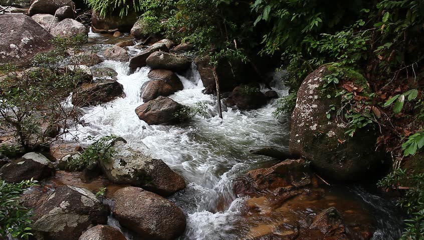 Natural River Stream in High Stock Footage Video (100% Royalty-free ...